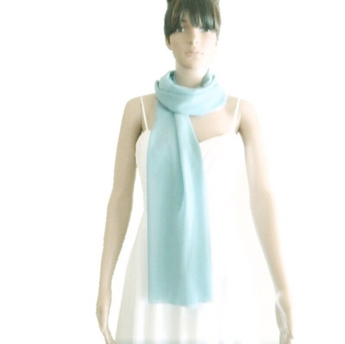 Baby Blue Long Scarf. Baby Blue Wrap Scarf. Chiffon Scarf. | Etsy