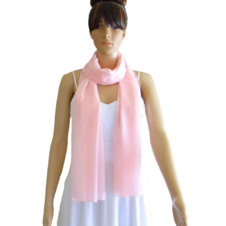 Baby Pink Long Scarf. Baby Pink Wrap Scarf. Baby Pink Chiffon Shawl. - Etsy