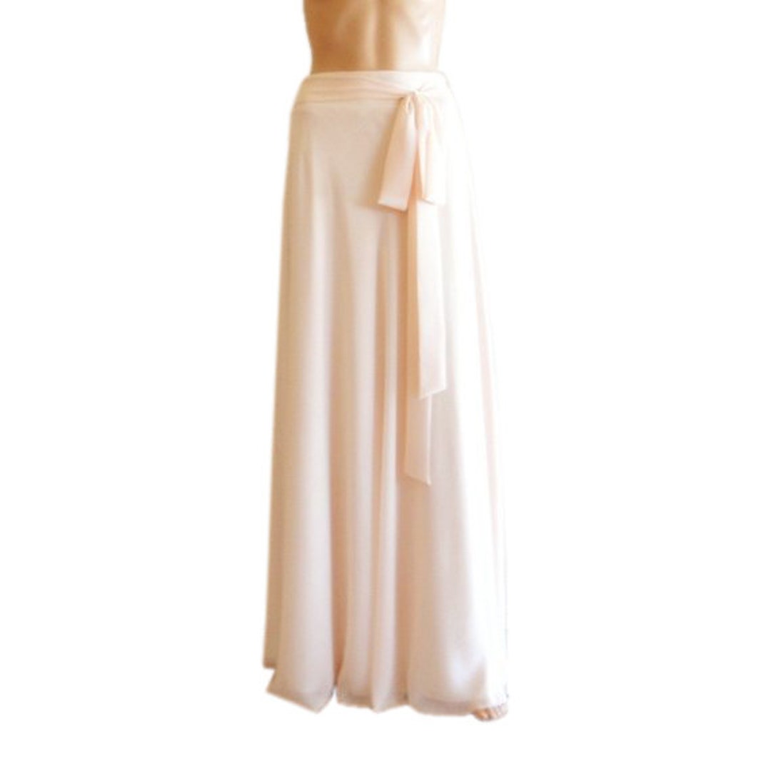 Ivory Maxi Skirt. Ivory Bridesmaid Skirt. Long Evening Skirt. Chiffon ...