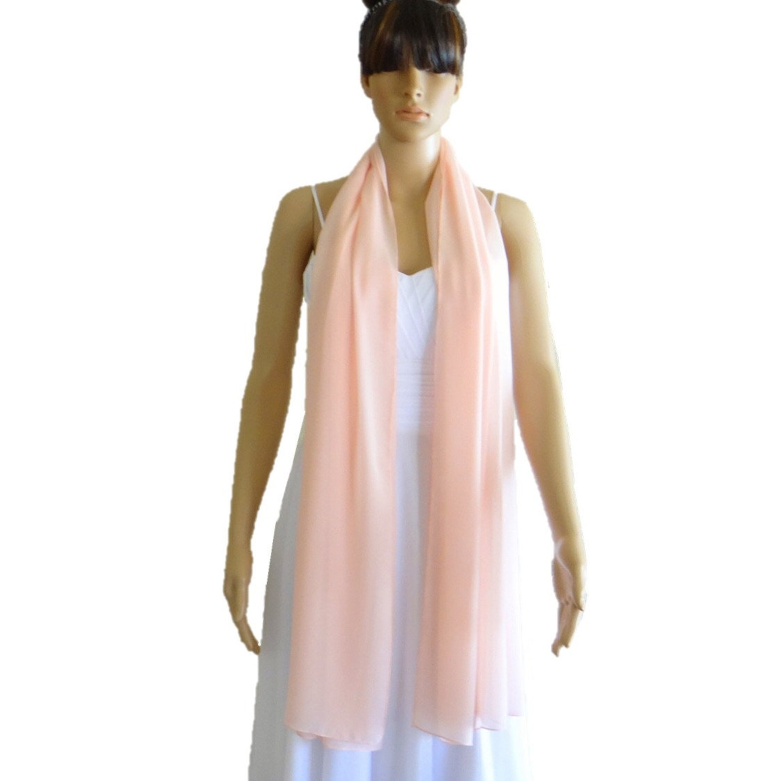 Blush Pink Long Scarf. Soft Chiffon Scarf. Blush Pink Wrap Scarf. Blush ...