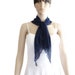 Navy Blue Neck Scarf. Navy Blue Bow Tie Scarf.soft Chiffon Scarf. - Etsy