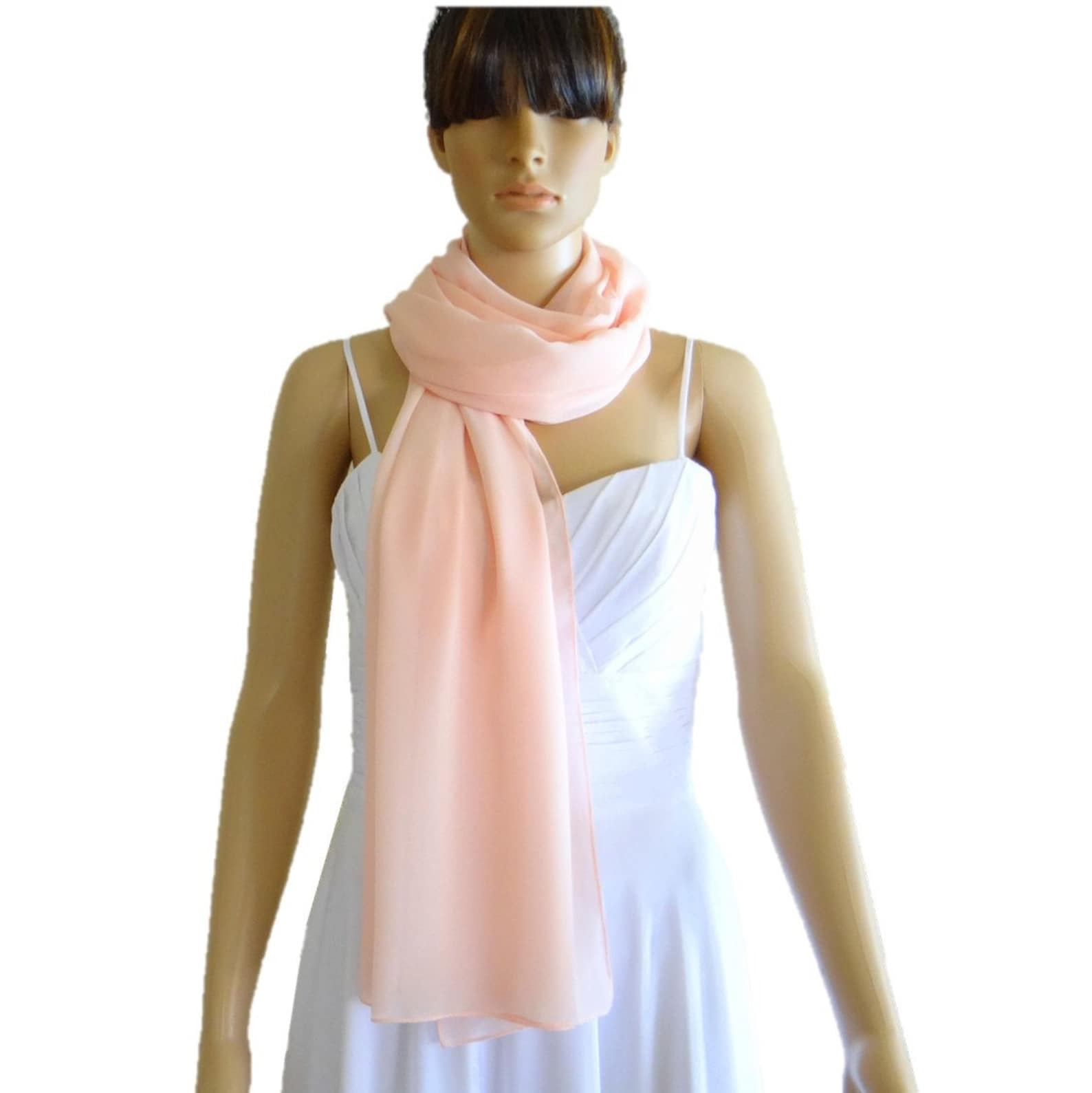 Blush Pink Long Scarf. Soft Chiffon Scarf. Blush Pink Wrap Scarf. Blush ...