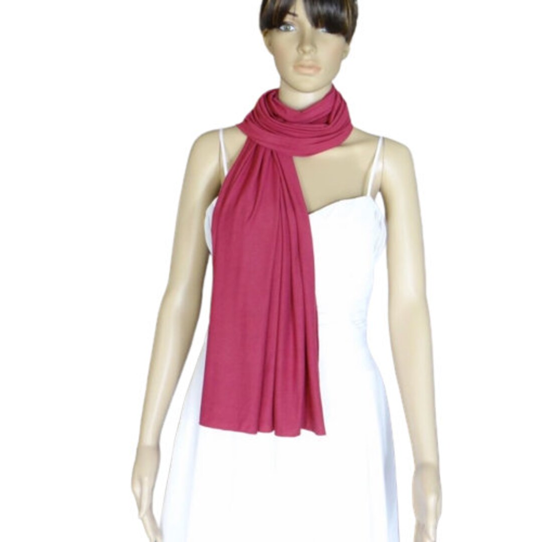 Dark Magenta Wrap Scarf. Cotton Spandex Long Scarf. Dark Magenta Cotton ...