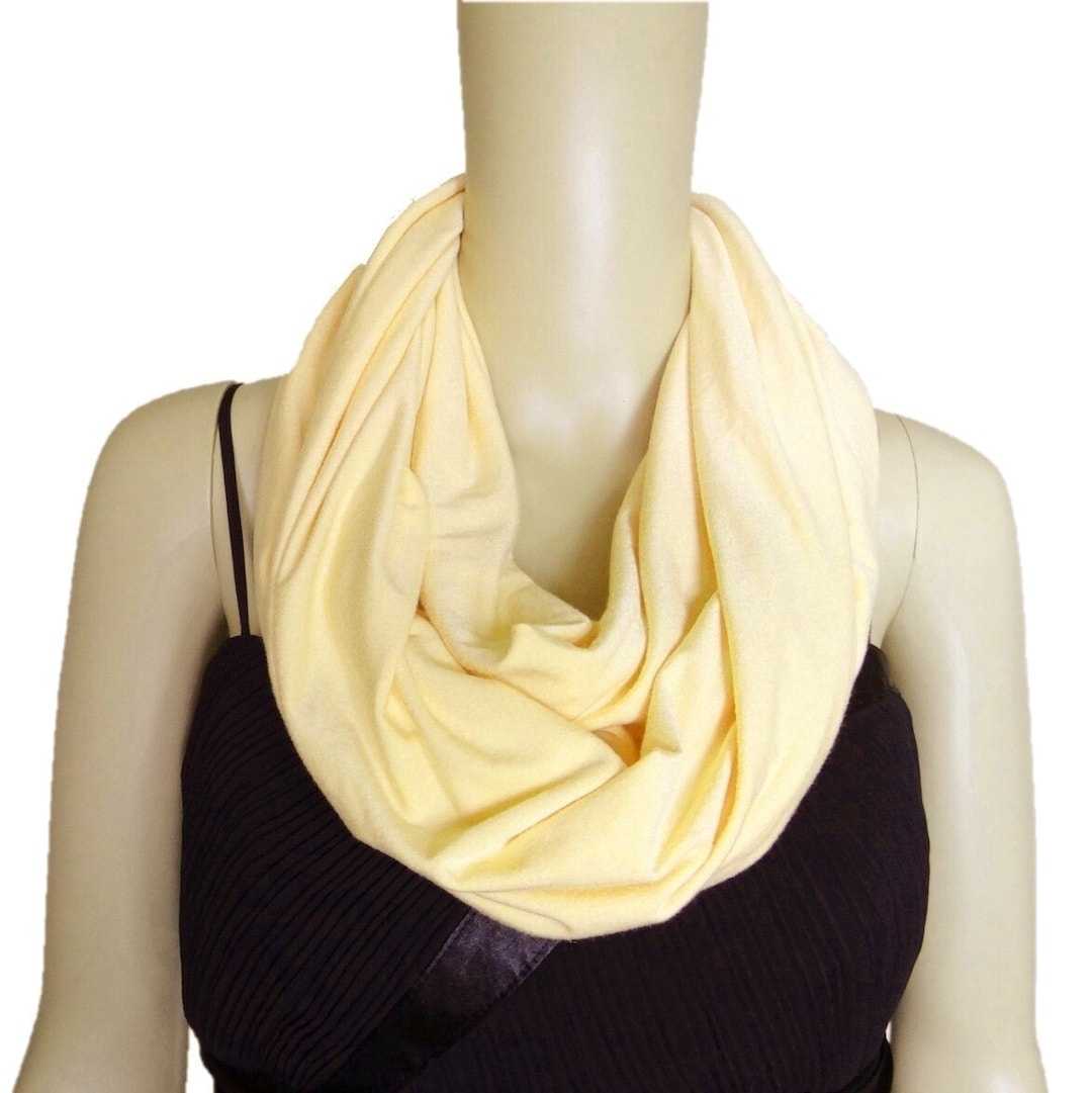 Yellow Infinity Scarf. Yellow Circle Scarf. Soft Cotton Scarf. Loop ...