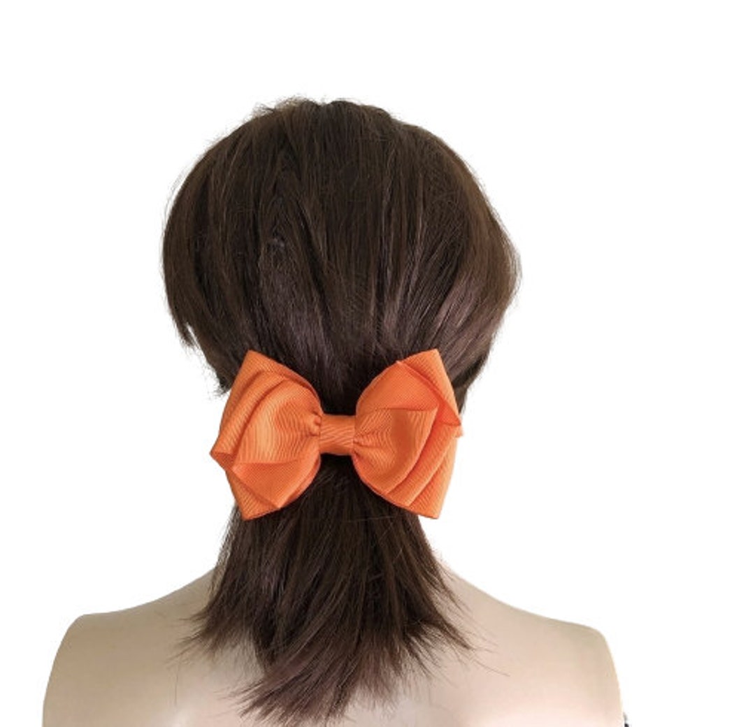 Orange Hair Clip. Hair Bow Clip. Fashion Hair Piece. Head - Etsy