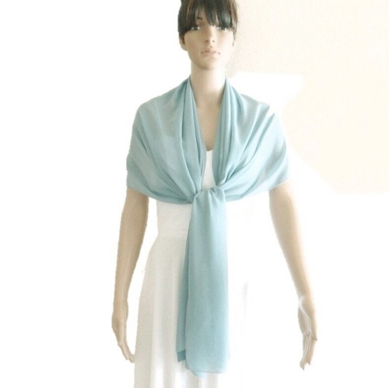 Baby Blue Long Scarf. Baby Blue Wrap Scarf. Chiffon Scarf. | Etsy