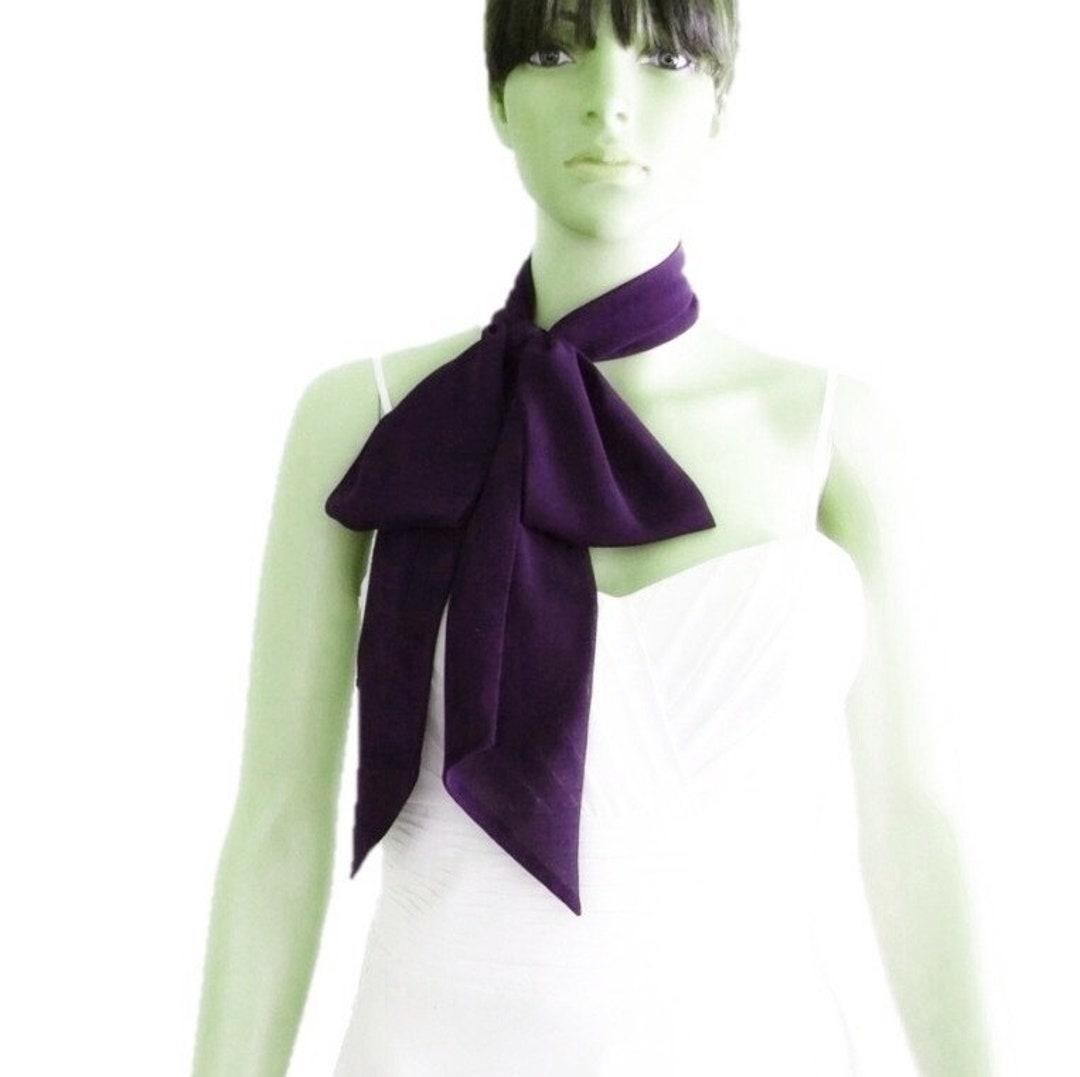 Dunkel lila Fliege Schal. Dunkle Puple Hals schal. Chiffon Wrap Schal ...