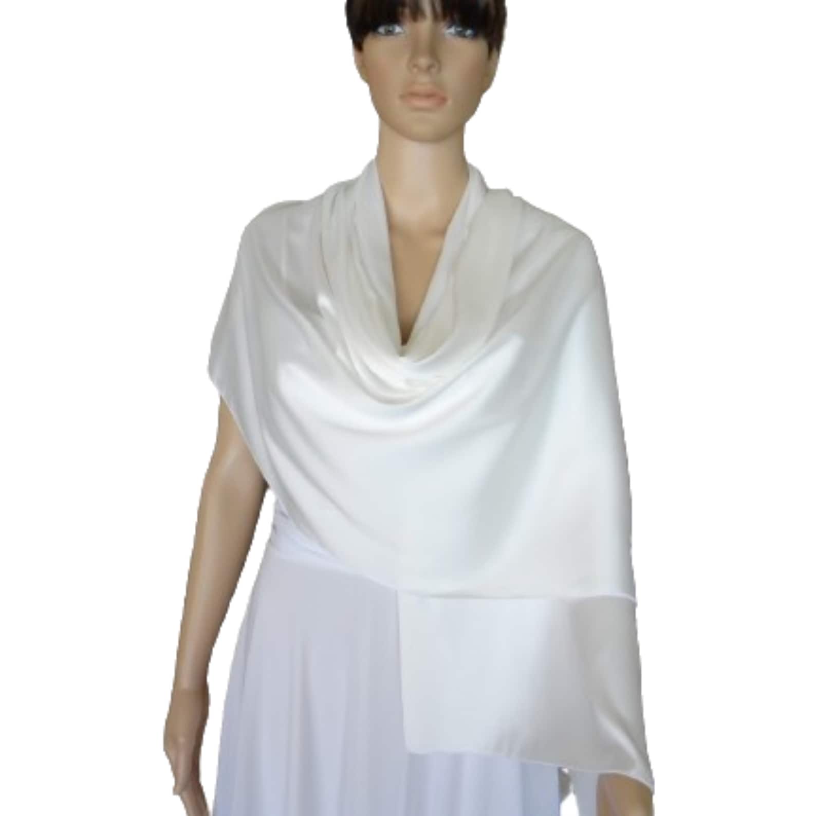 Off White Silk Shawl. Soft Silk Wrap Scarf. off White Long | Etsy