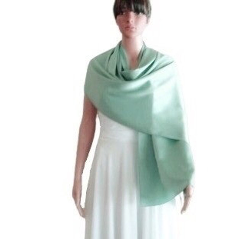 Silk Pashmina Mint Green - Etsy