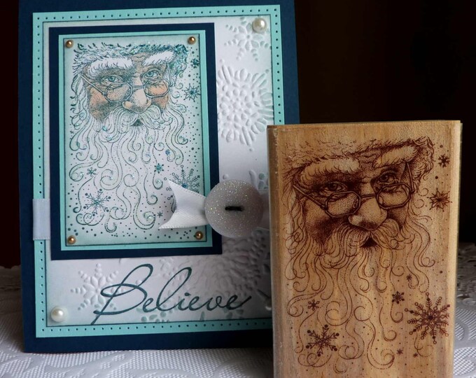 Rubber Stampede - Santa/santa Face Collage/winte Rubber Stamp (card Not ...