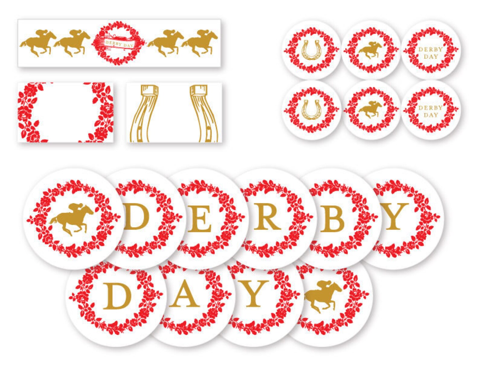 PRINTABLE PDF Set -- Kentucky Derby Party Decorations - Etsy