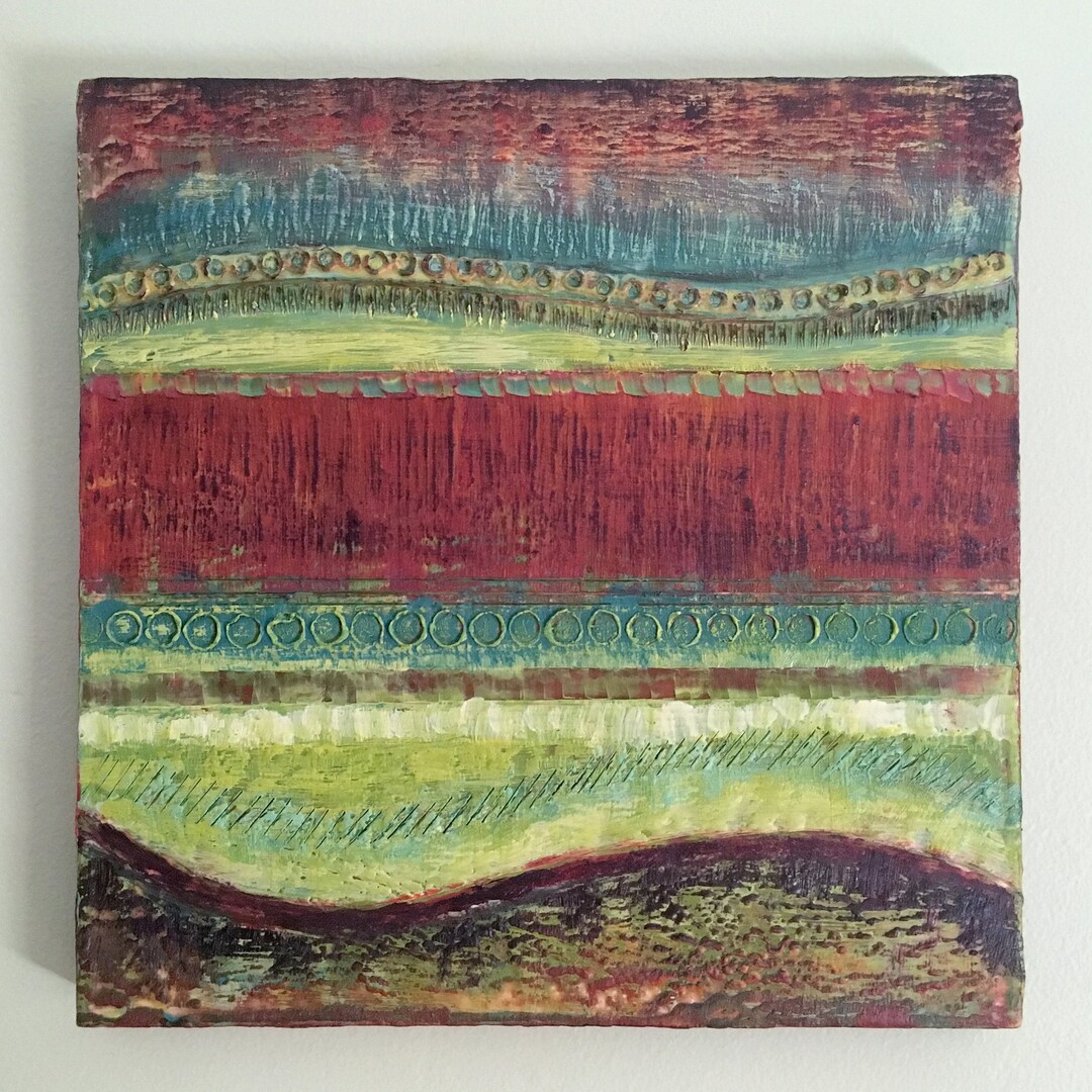 Waves 2 - 8x8 Encaustic Painting - Etsy