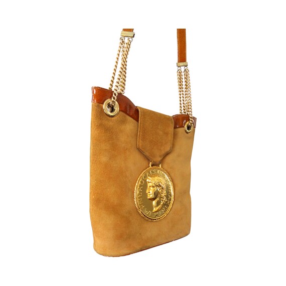 Vintage c. 1960s Harry Rosenfeld Suede Purse with Rom… - Gem