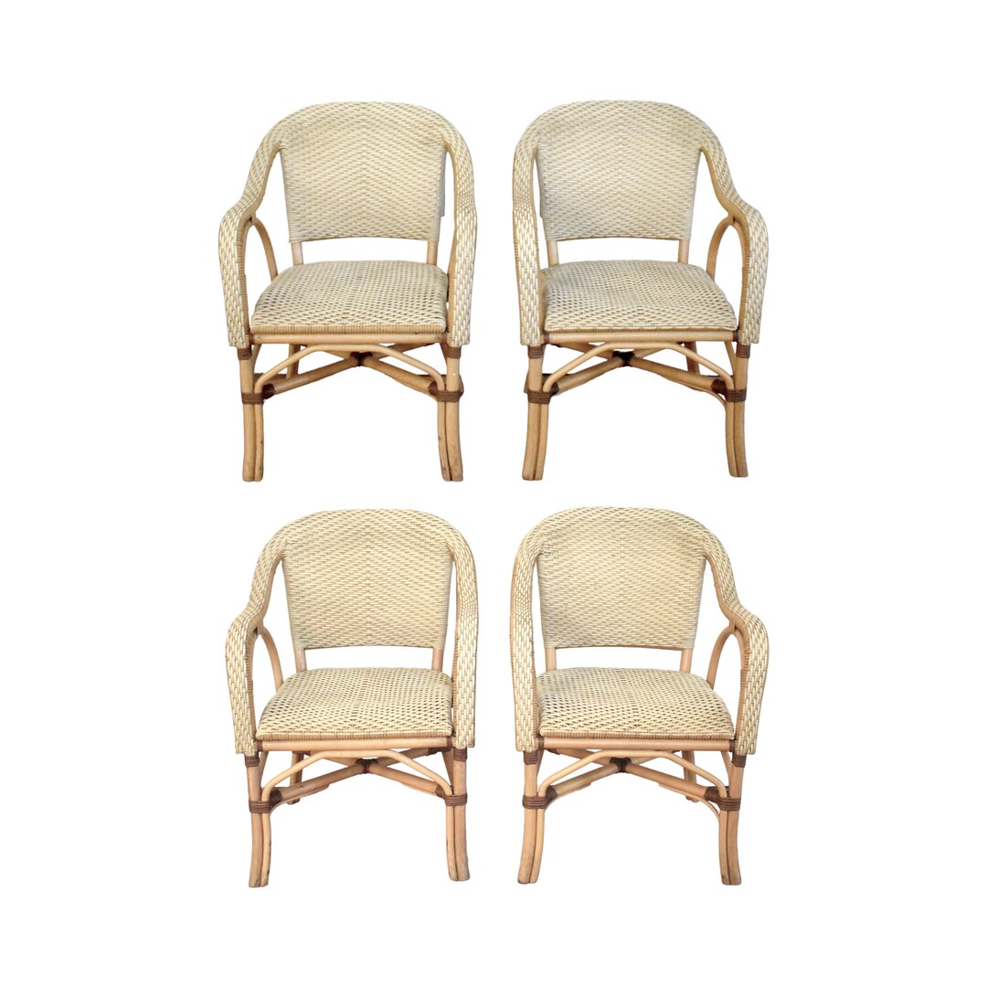 Set of 4 Cream French Rattan riviera Style Armchairs - Etsy
