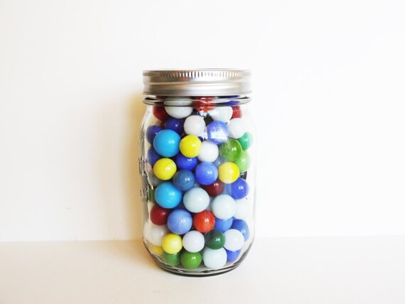 Vintage Marbles Solid Color Marbles Jar of 155 Marbles | Etsy