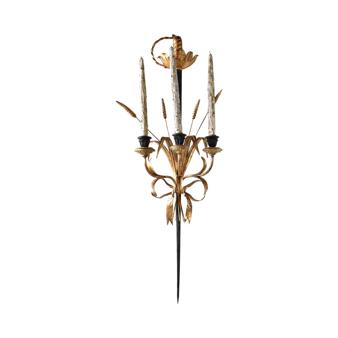 Italian Tole Sword & Wheat Wall Candle Sconce - Etsy