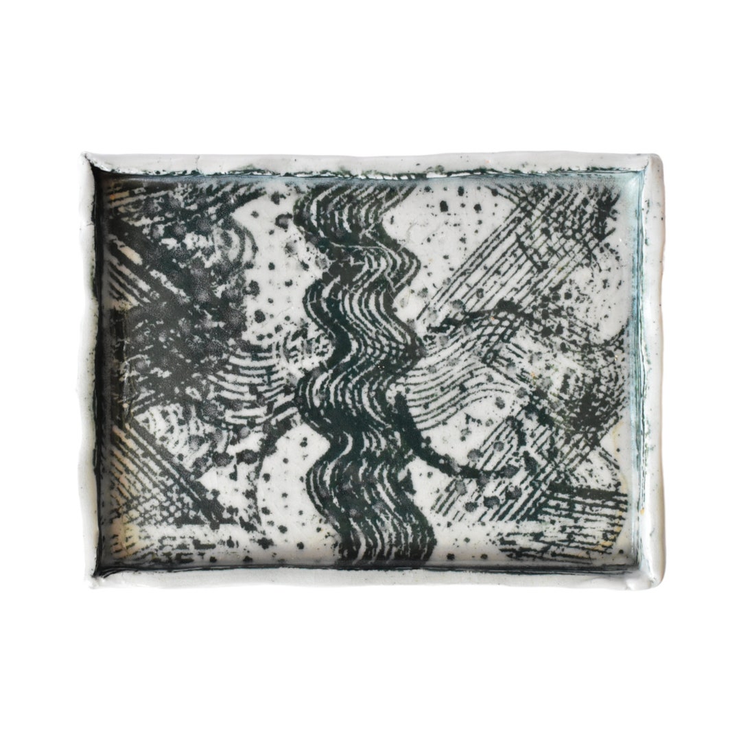 Vintage Abstract Art Pottery Tray - Etsy