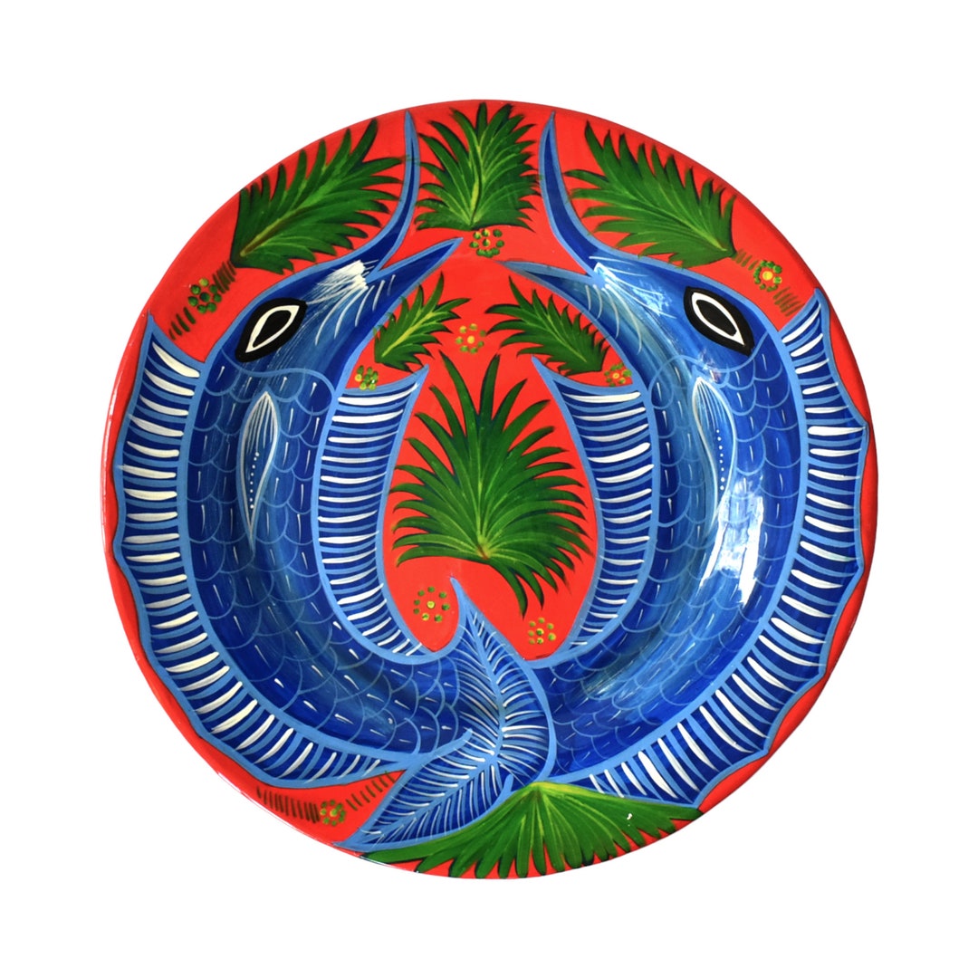 Vintage Large Colorful Mexican Swordfish Hanging Plate - Etsy