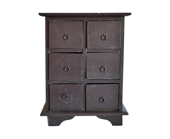 Vintage Rustic Handmade Tabletop Chest of Drawers Storage ...