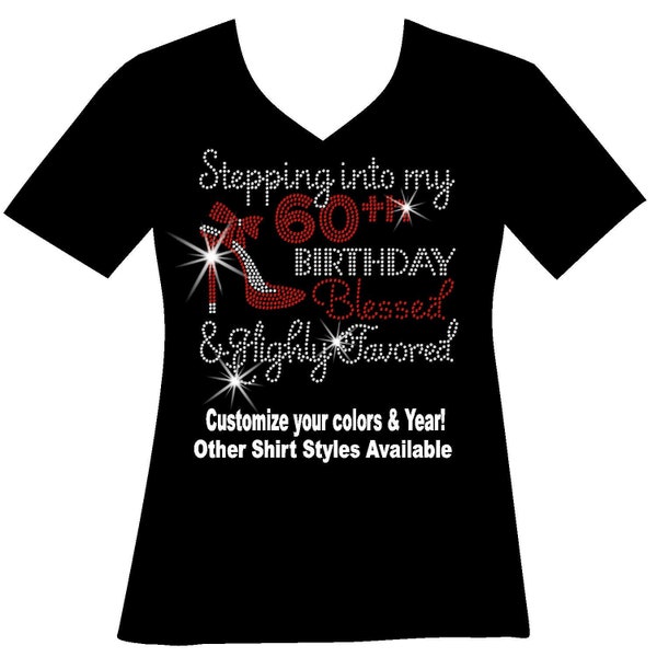 60th Birthday Bling Shirt Etsy