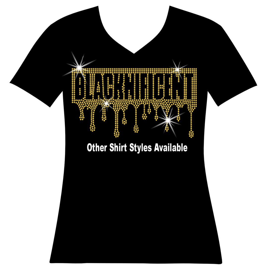 Blacknificent RHINESTONE Mega Bling Shirt, Black Woman Queen, Ladies ...