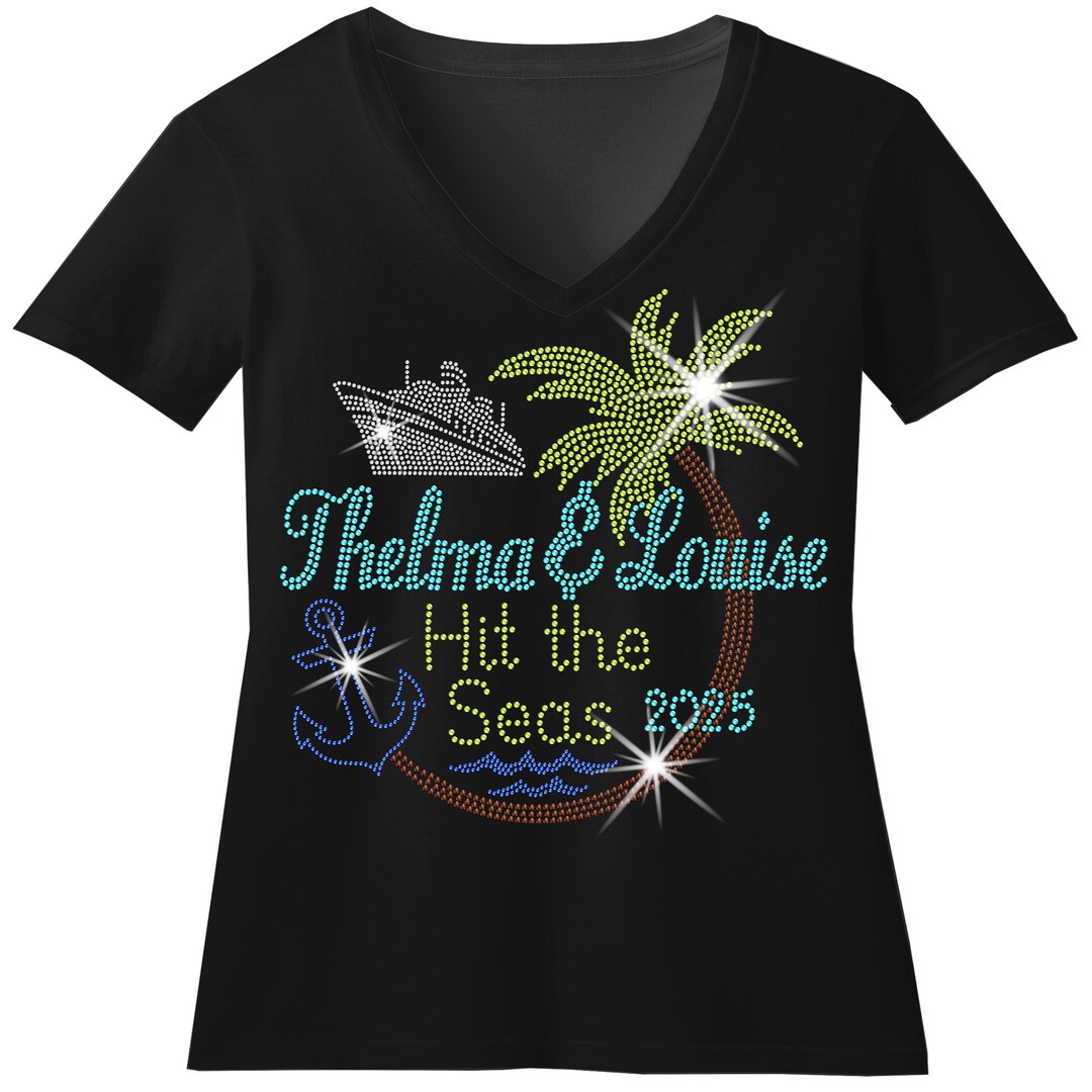 Thelma and Louise Hit the Seas RHINESTONE Mega Bling Shirt, Bestie ...