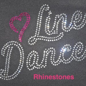 Custom Line Dance Heart Rhinestone Bling Shirt Matching Line Dance ...