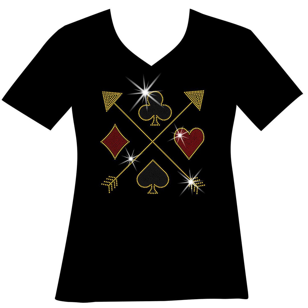 Gambling Casino Cards RHINESTONE Mega Bling T, Ace of Spades, Casino ...