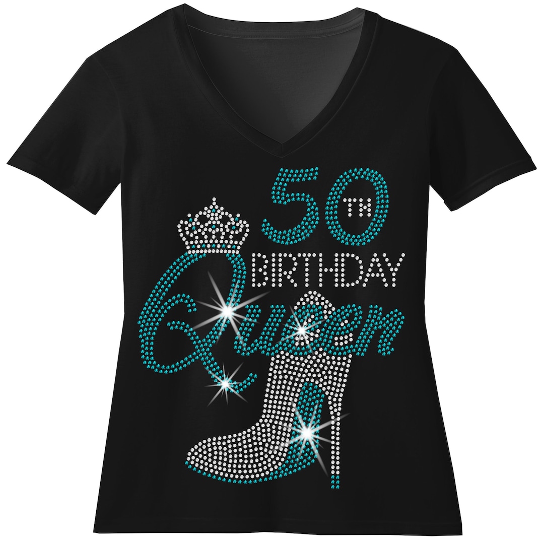 Custom Birthday Year Birthday Queen RHINESTONE Maga Bling Shirt ...