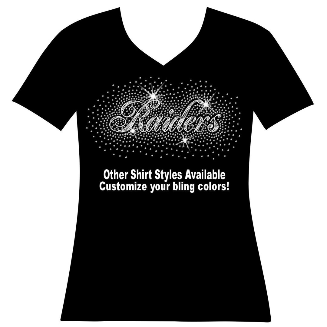 Cursive Raiders With a Firework Splash Around It RHINESTONE Mega Bling ...