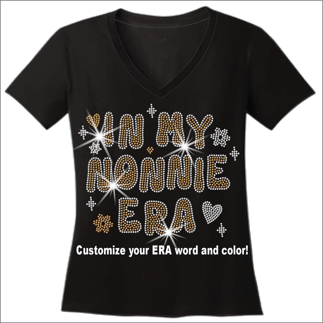 Groovy Era Custom Word Font Replace the Word Nonnie Only RHINESTONE ...