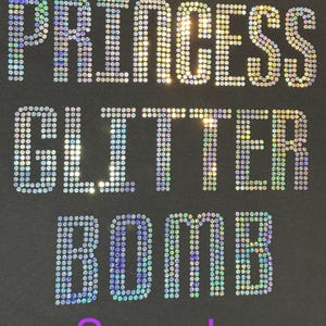 Custom Words Only Block Font Design RHINESTONE Mega Bling Shirt, Ladies ...