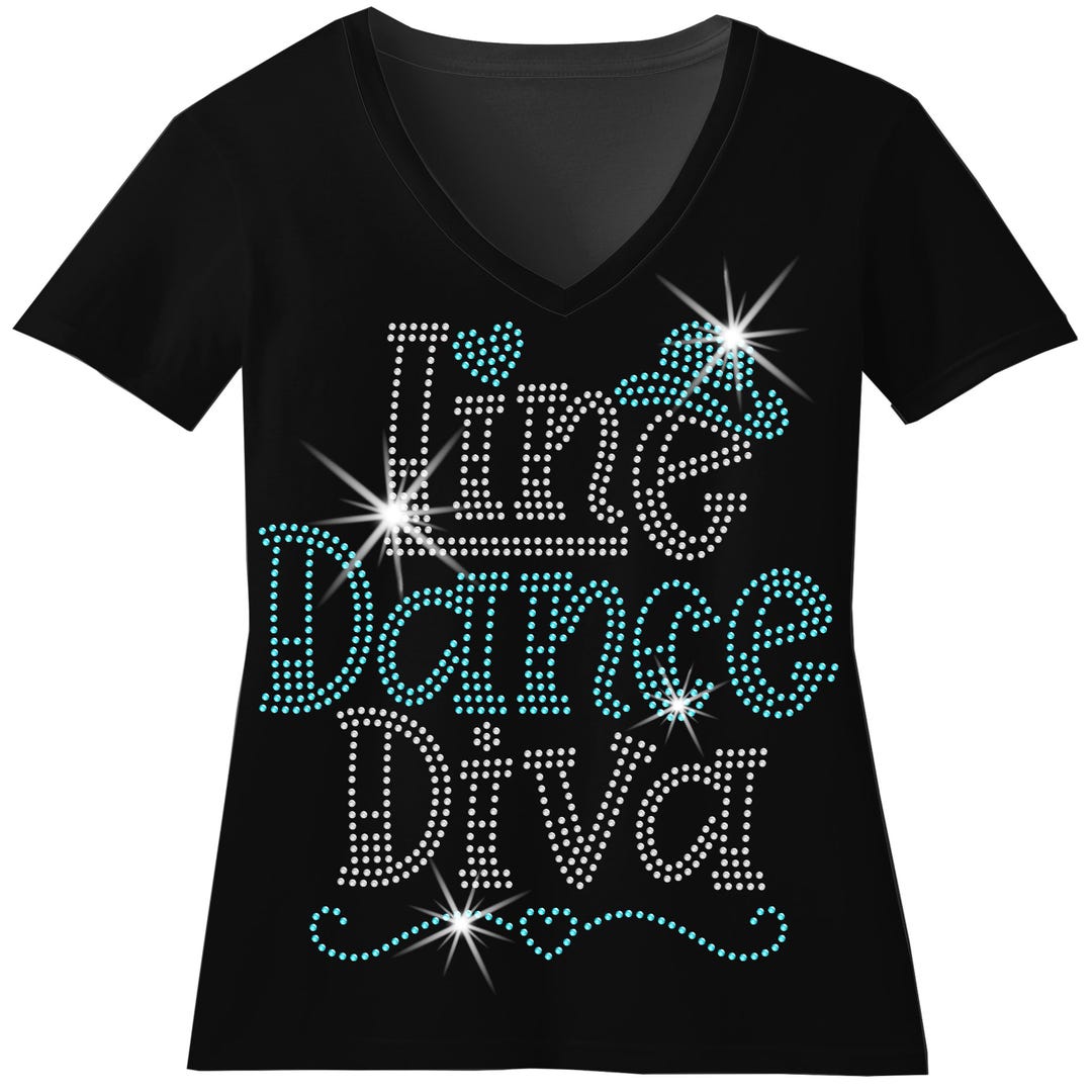 Line Dance Diva Rhinestone Bling Shirt Line Dance Teacher Gift No Tags ...