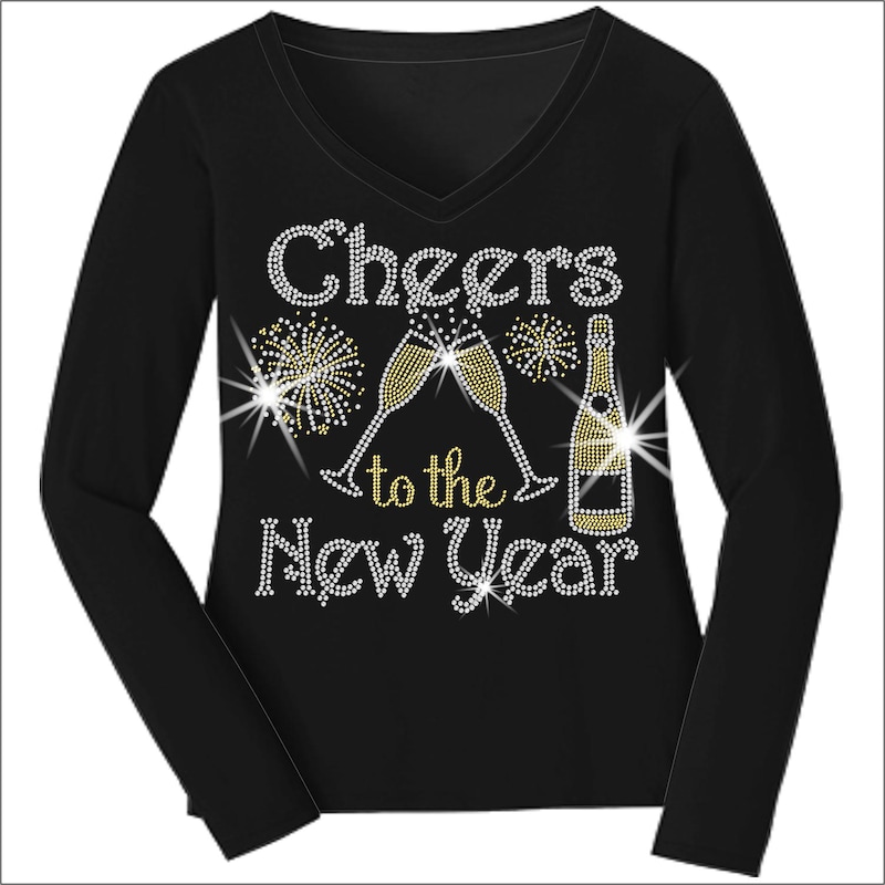 Rhinestone Cheers T Shirt - Etsy