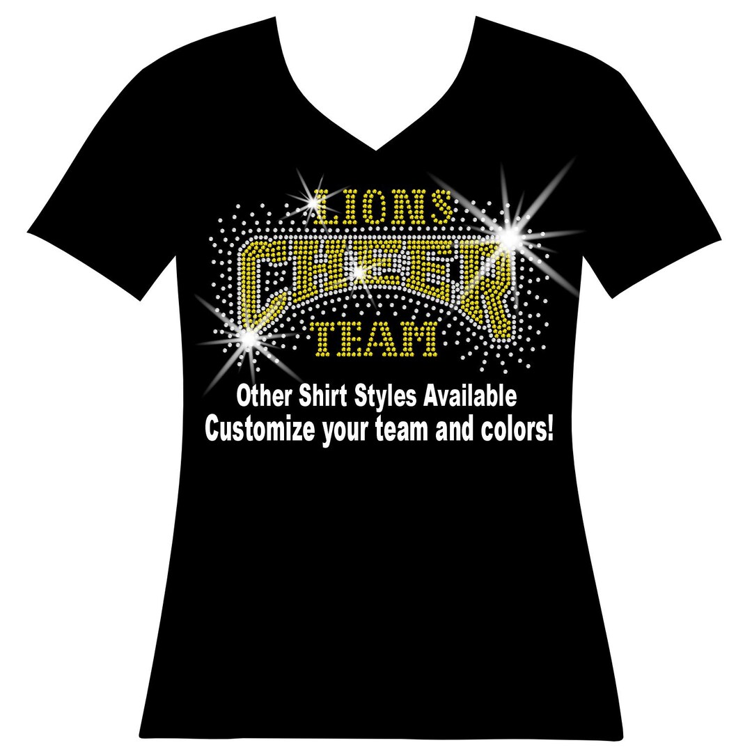 Custom Cheer Team Rhinestone Bling Shirt Customized Senior Cheer Mom ...