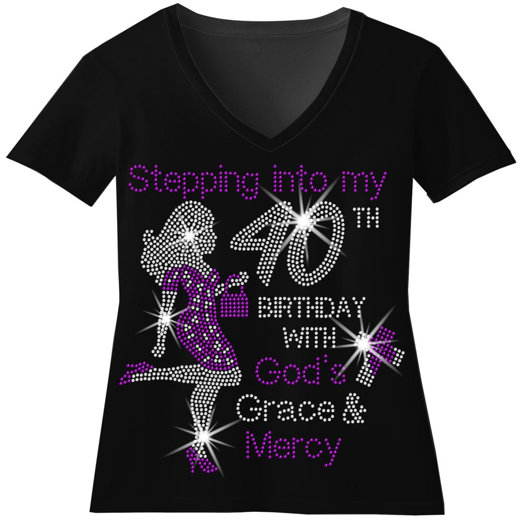 Custom Birthday Rhinestone Bling Shirt Bedazzled Christian Sequence ...