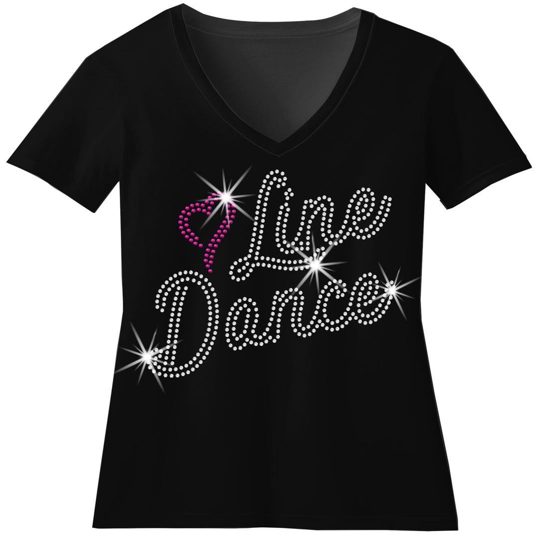 Custom Line Dance Heart Rhinestone Bling Shirt Matching Line Dance ...