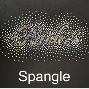 Cursive Raiders With a Firework Splash Around It Rhinestone Bling Shirt ...