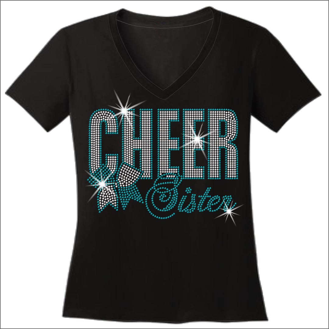 Custom Cheer Sister Rhinestone Bling Shirt Cheer Family Matching Top ...