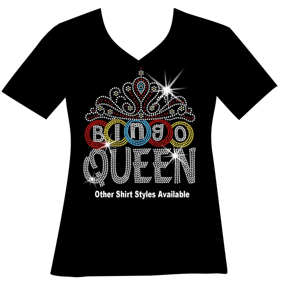 Bingo Queen RHINESTONE Mega Bling, I Love Bingo SPANGLE Sparkle, Bingo Queen, Bingo Squad Lucky ...