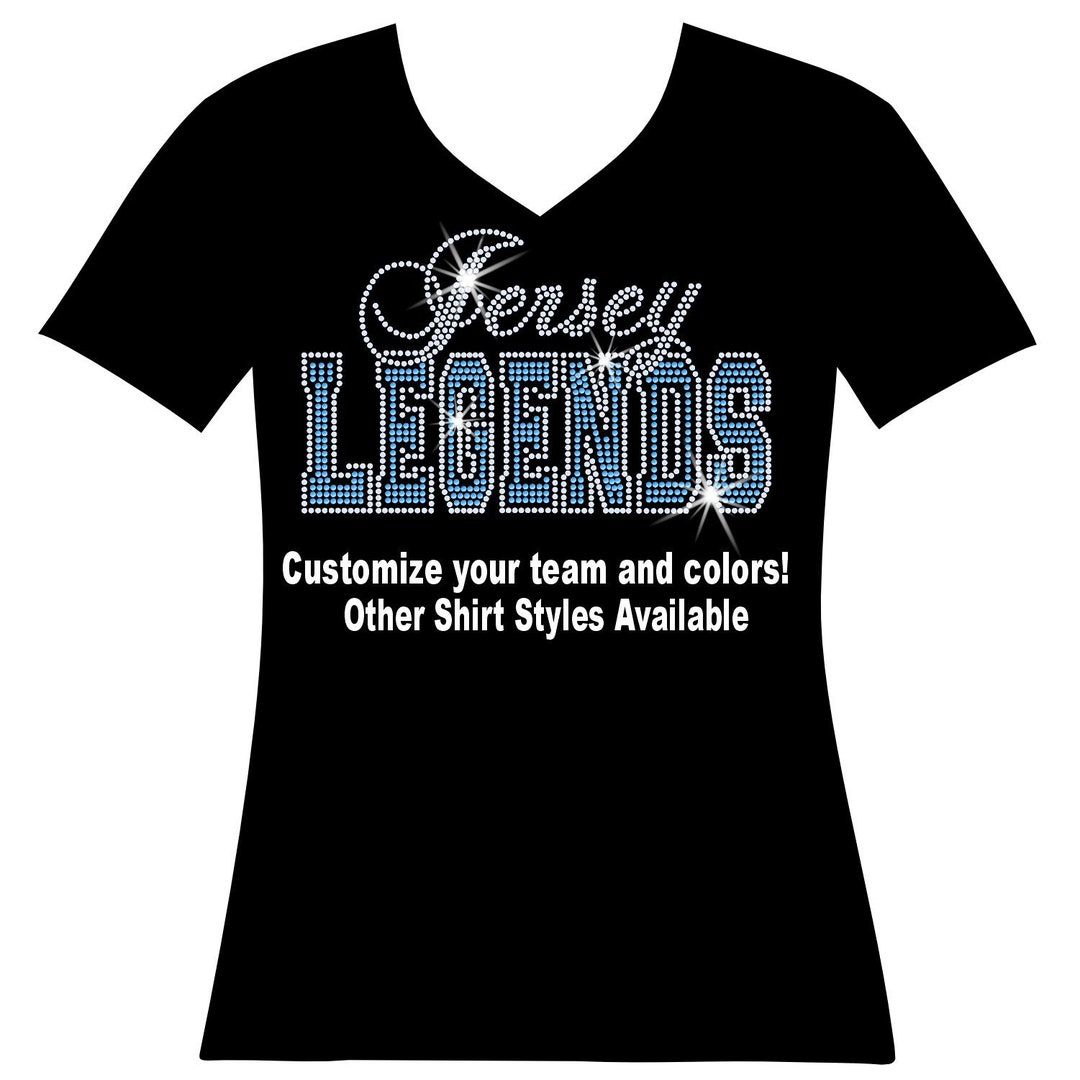 Custom Word Varsity Font With Cursive Over It RHINESTONE Mega Bling ...