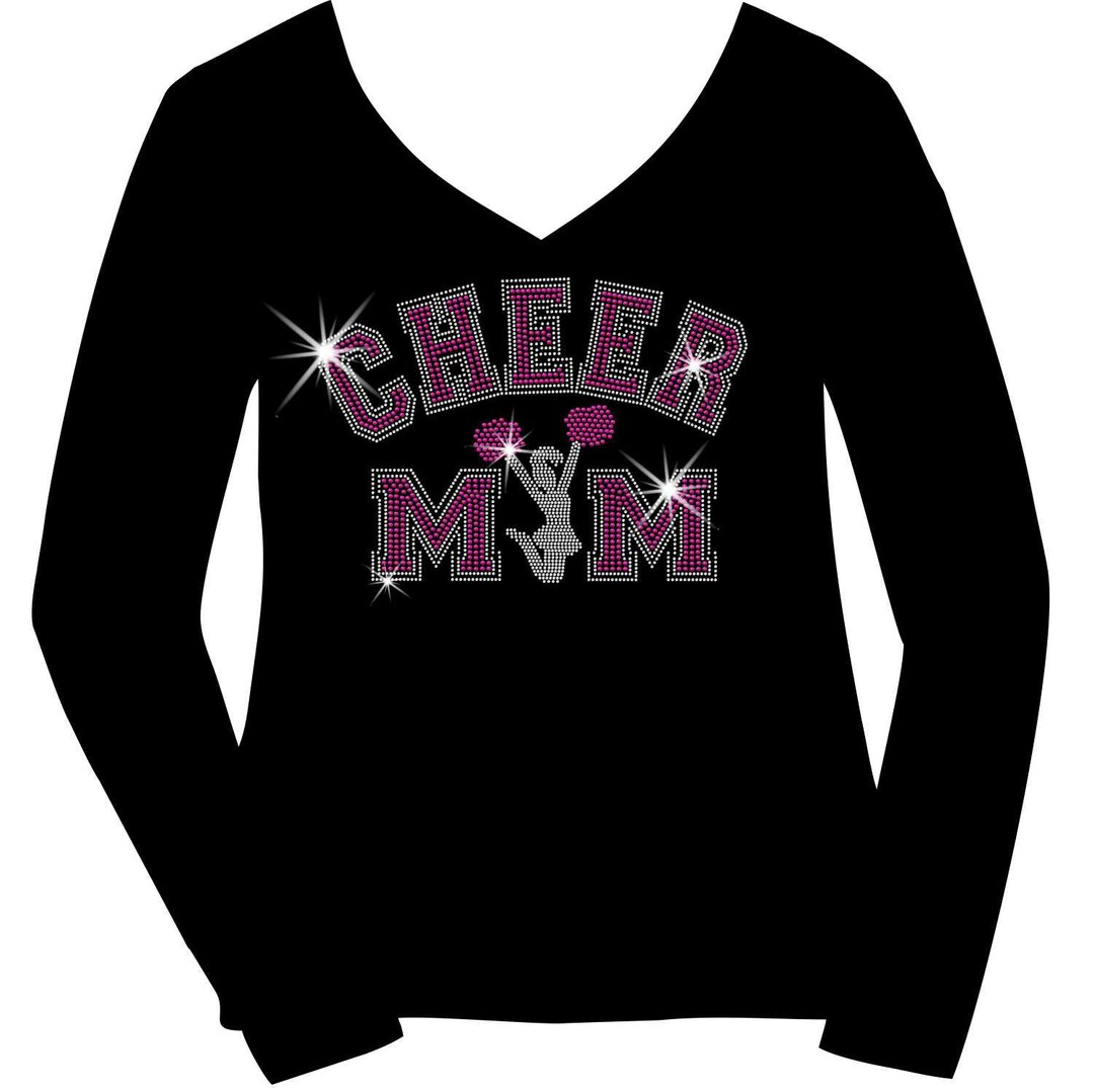Cheer Mom RHINESTONE Mega Bling Shirt, SPANGLE Cheerleaders Sparkle ...