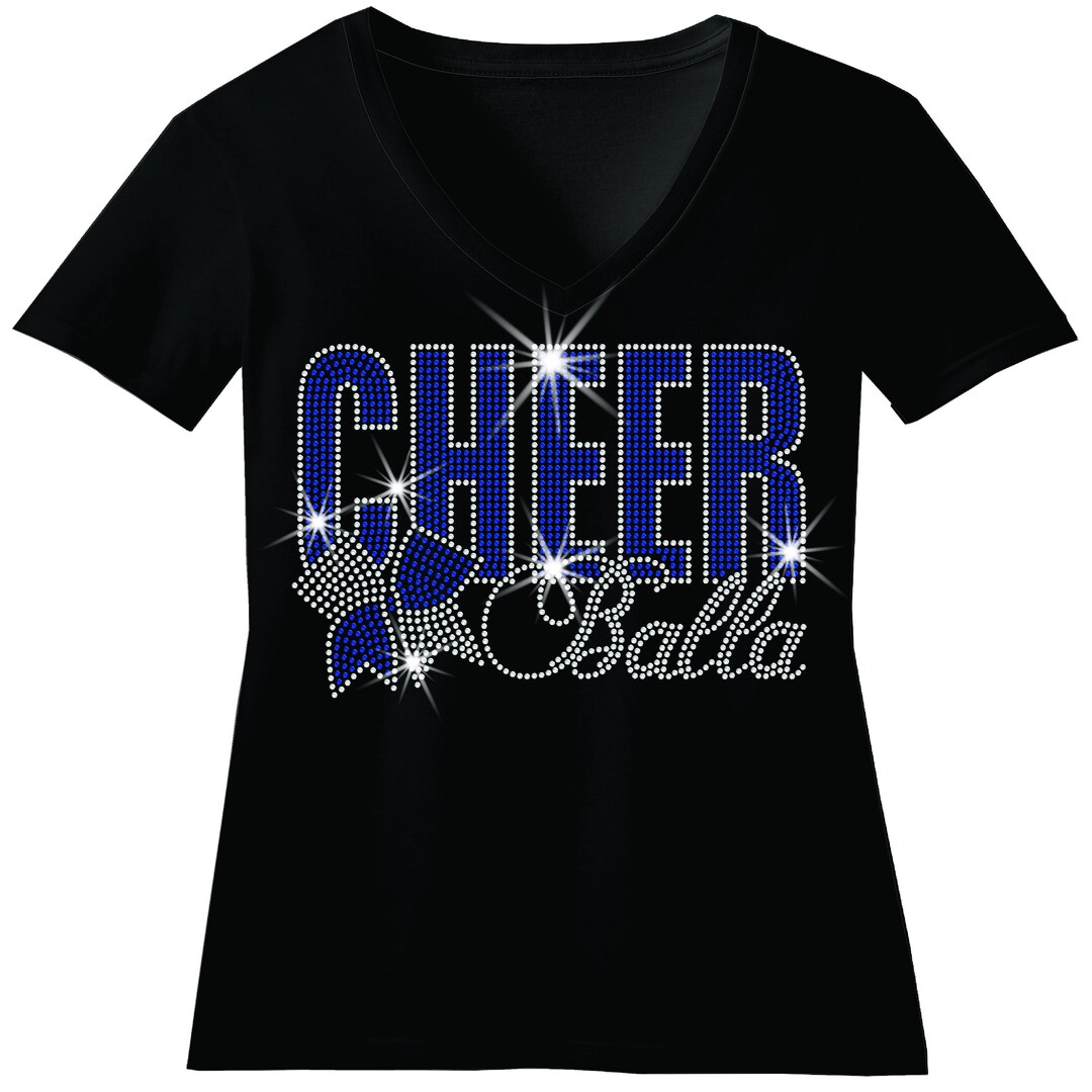 Custom Cheer Balla Rhinestone Bling Shirt Bedazzled Matching Cheer Mom ...