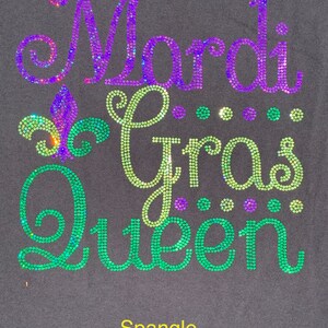 Mardi Gras Queen RHINESTONE Mega Bling Shirt, Mardi Gras Spangle Bling T, NOLA Parade Party ...