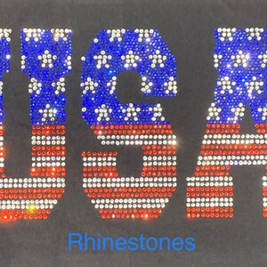 American Flag USA RHINESTONE Mega Bling Shirt, 4th of July Spangle ...