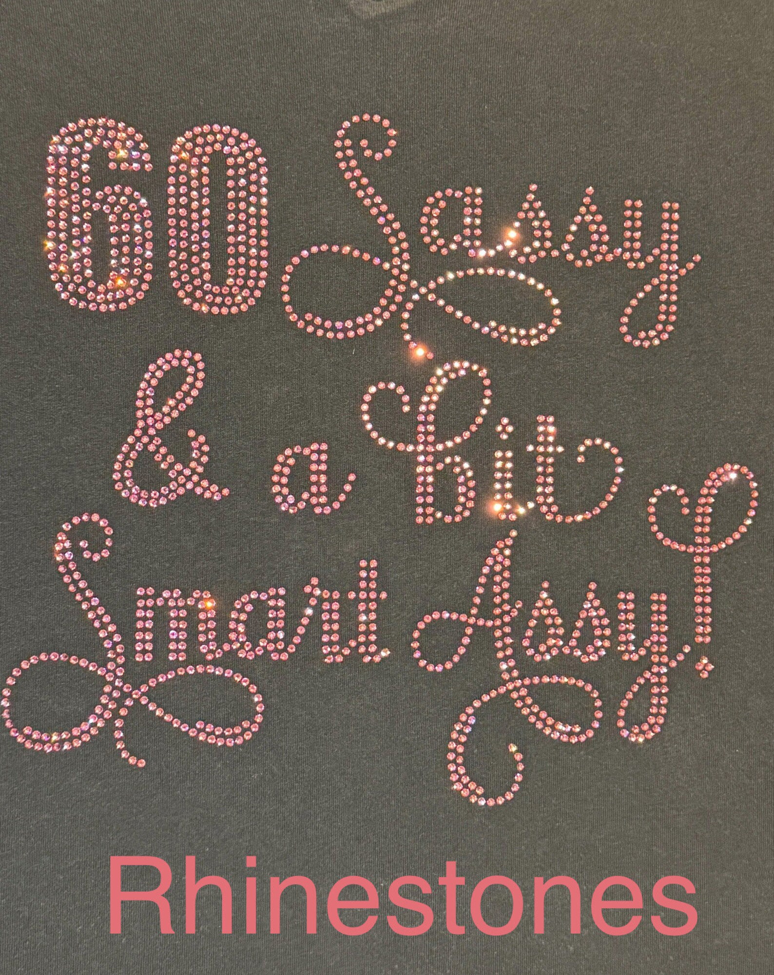 Custom Words Only Cursive Design Laura Font RHINESTONE Mega Bling Shirt ...