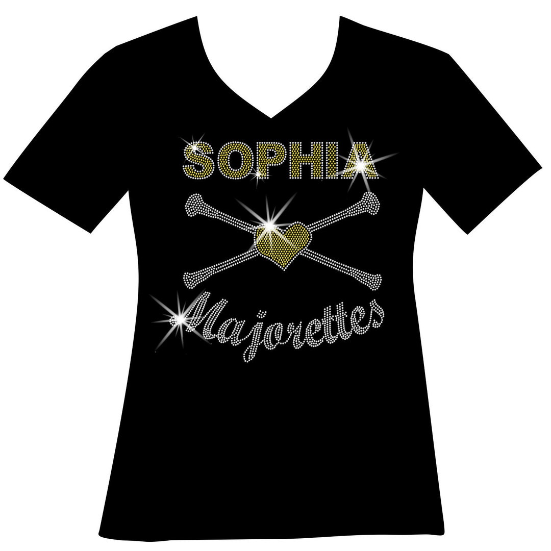 Personalized Love Majorettes Twirling Team Spirit RHINESTONE Mega Bling ...