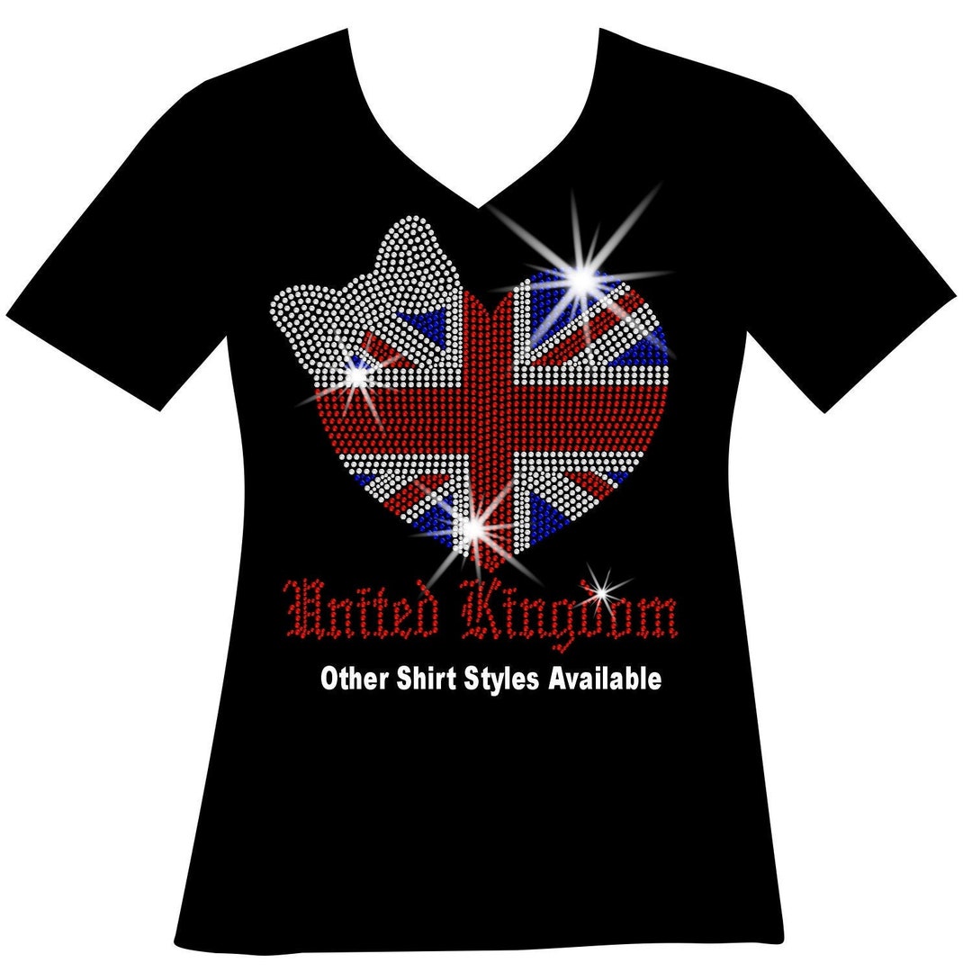 Union Jack RHINESTONE Mega Bling Flag, English Flag With Bow, UK Pride ...