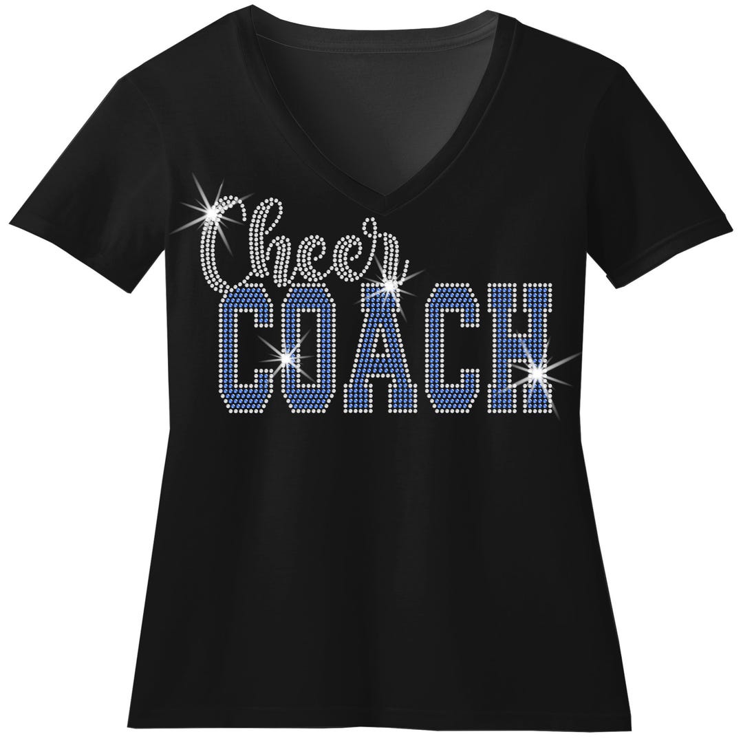 Custom Cheer Coach Rhinestone Bling Shirt Cheer Mom Sparkle Best Cheer ...