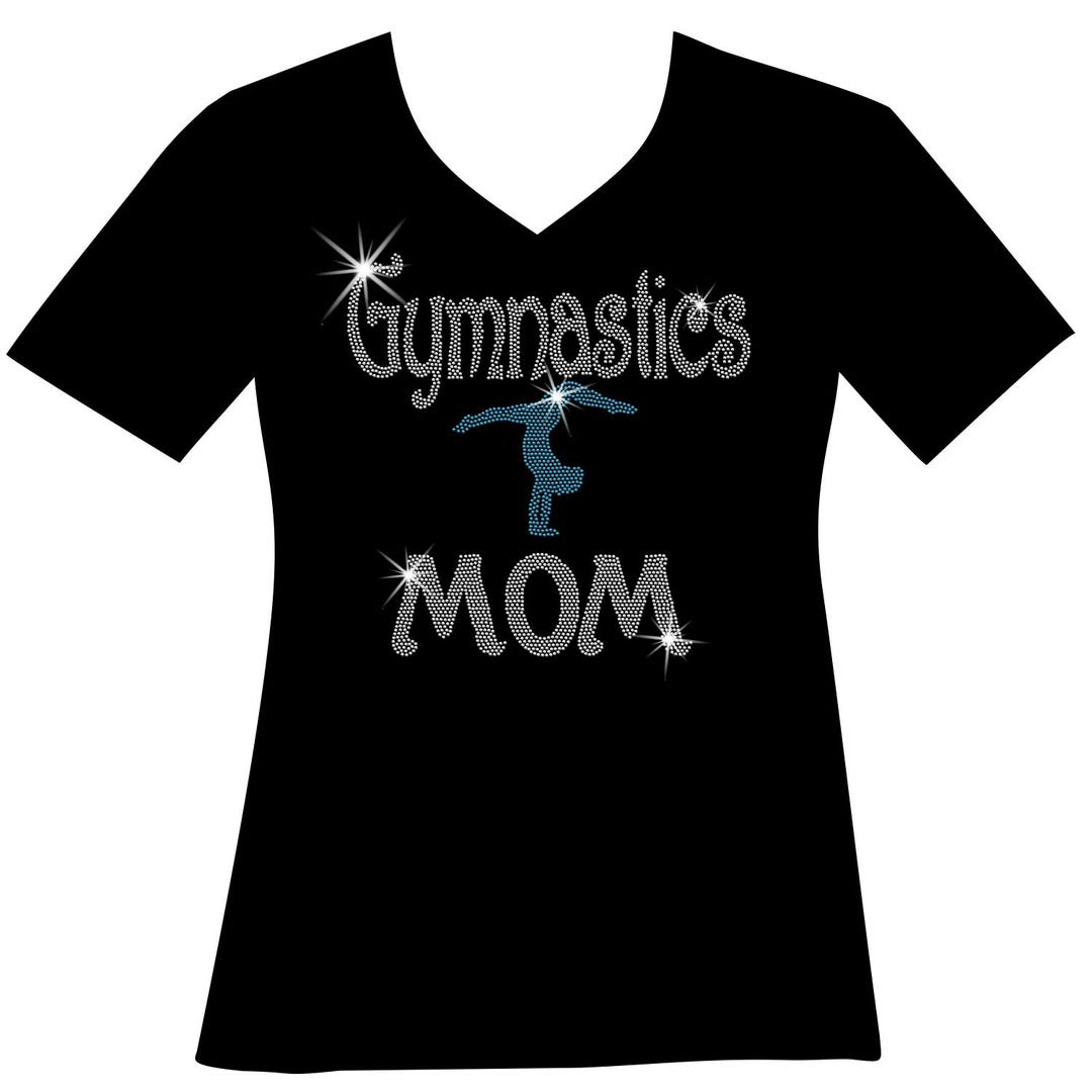 Custom Gymnastics Mom Rhinestone Bling Shirt Gymnast Bedazzled Sweater ...